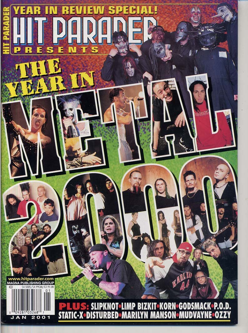 Hit Parader Magazine THE YEAR IN METAL 2000 Korn SLIPKNOT Godsmack ...
