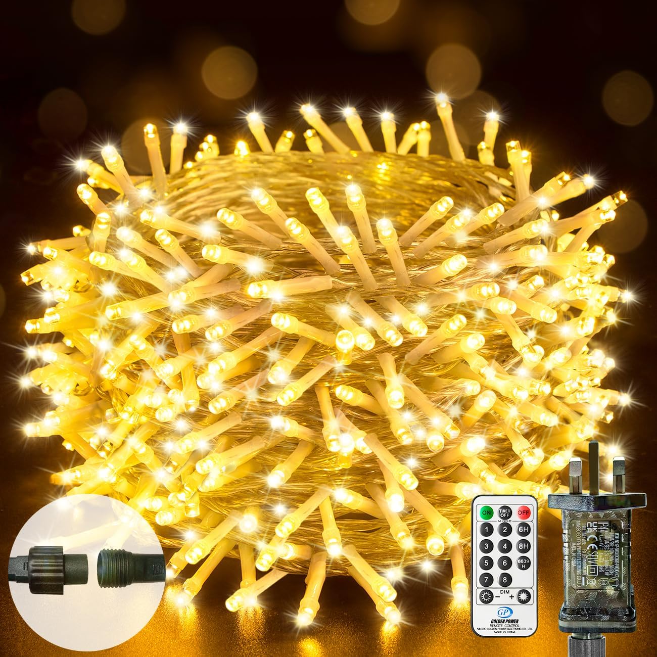 btfarm 30M 300LED Fairy Lights Plug in with Remote, Timer Christmas ...