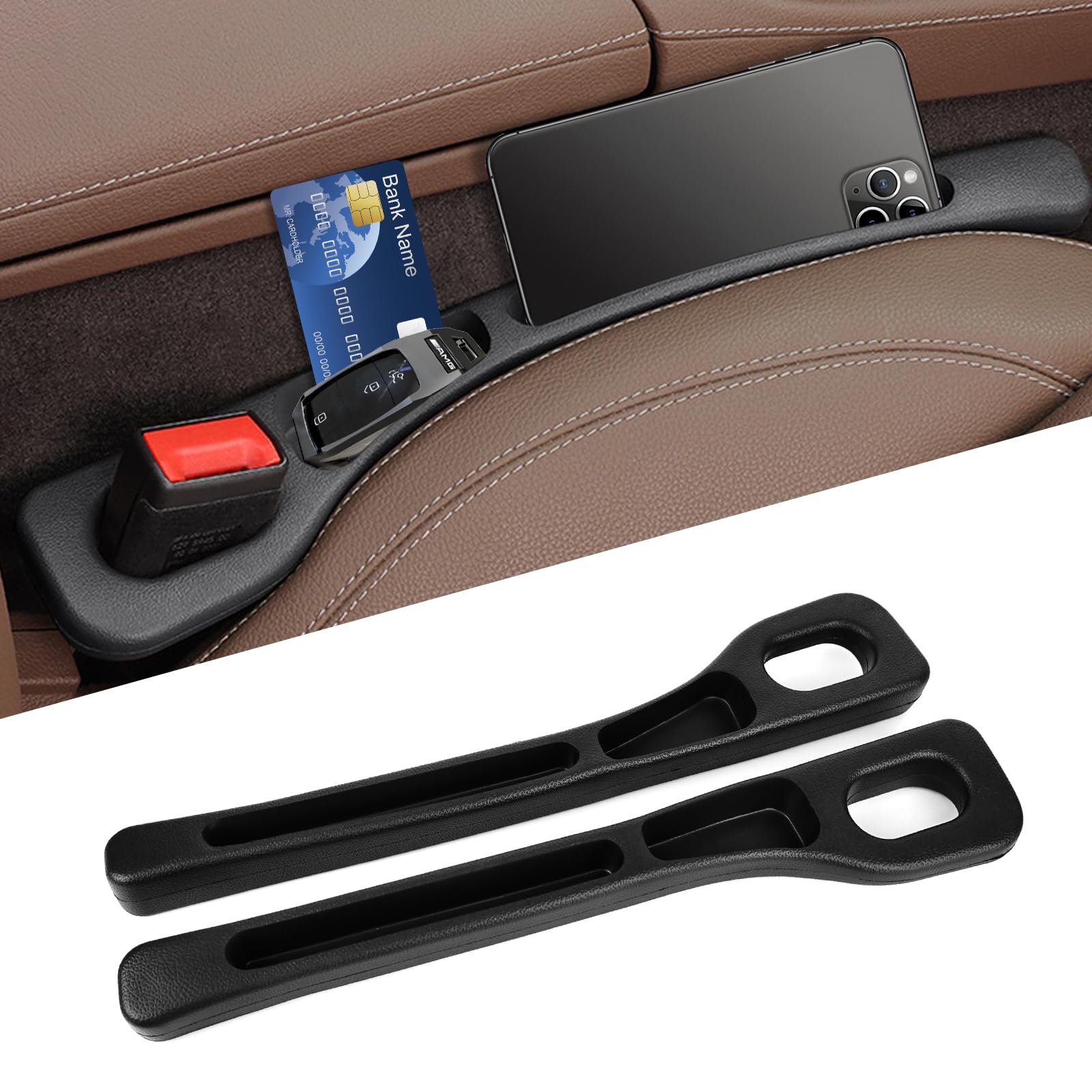 Fidqiog 2 PCS Car Seat Gap Filler, EVA Car Gap Filler with 2 Storage ...