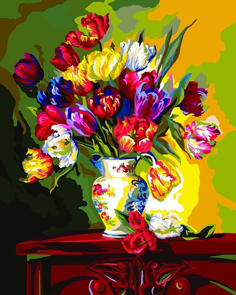 Amazon.com: Plaid Creates Paint by Number Kit (16 by 20-Inch), Tulips ...