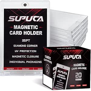 Amazon.com : Supuca Magnetic Card Holder 20 Pack, 35PT One Touch Card Holder, Trading Card ...