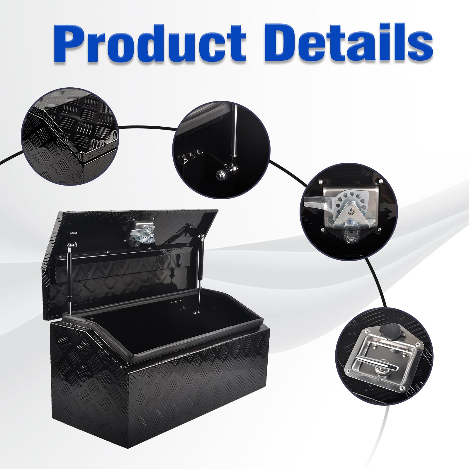Snapklik.com : SSN 30 In Black Aluminum Tool Box 5 Bar Tread ToolBox ...