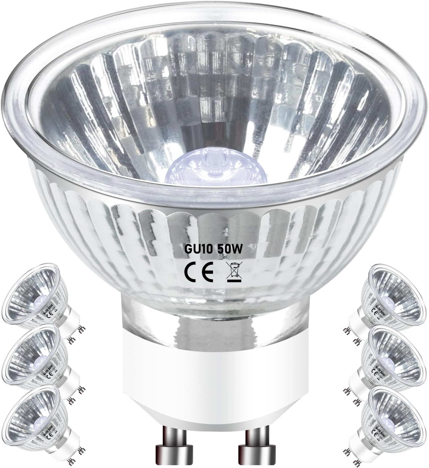 Jaenmsa 50W GU10 Halogen Bulbs for Candle Warmer Lamp, 6Pcs MR16 GU10+c ...