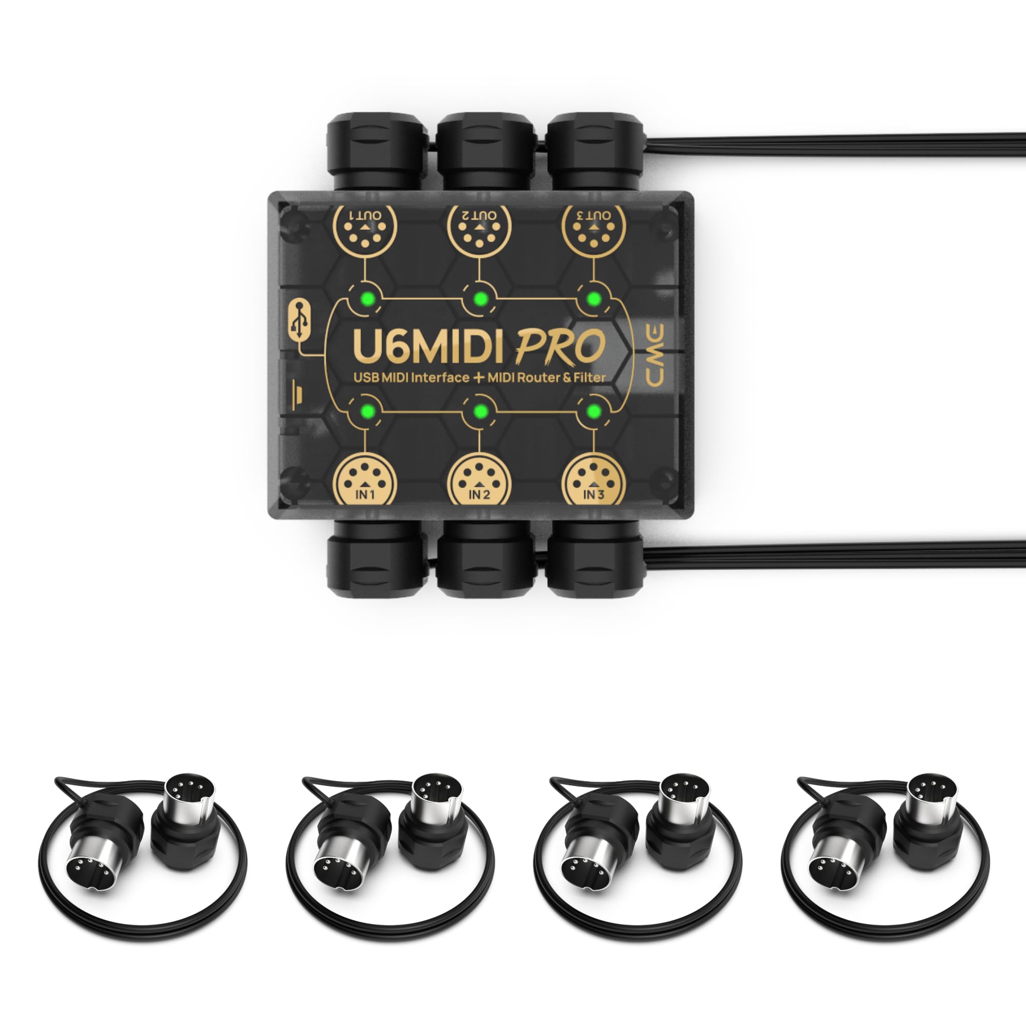 Amazon.com: CME U6MIDI Pro + 4-Pack 1-FT MIDI Cables - MIDI Interface ...