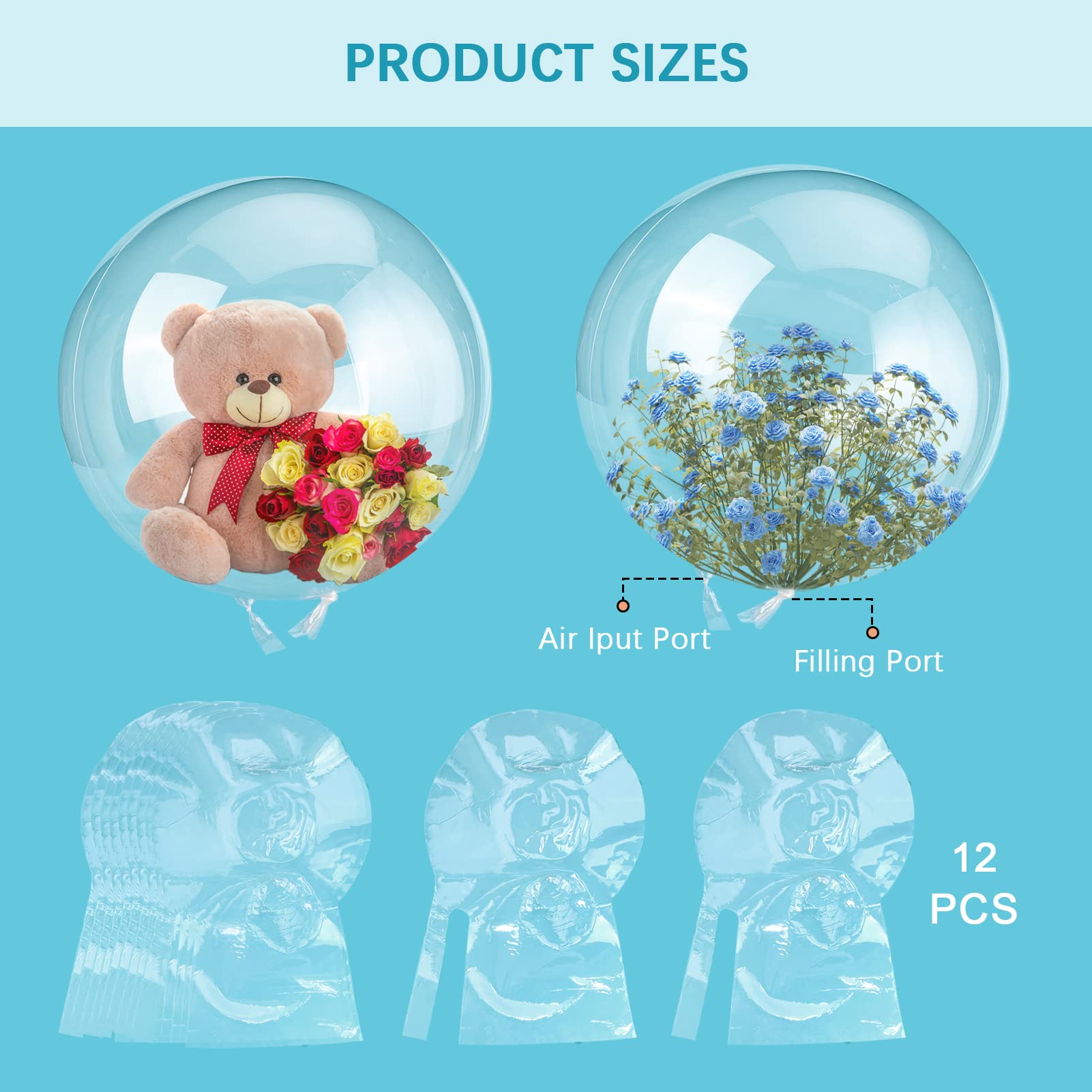 Snapklik.com : Ayfjovs 12pcs 30 Inch Clear Fillable Plastic Balloons ...