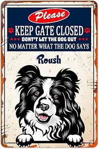 Amazon.com: MALIHONG Personalized Funny Border Collie Dog Metal Sign ...