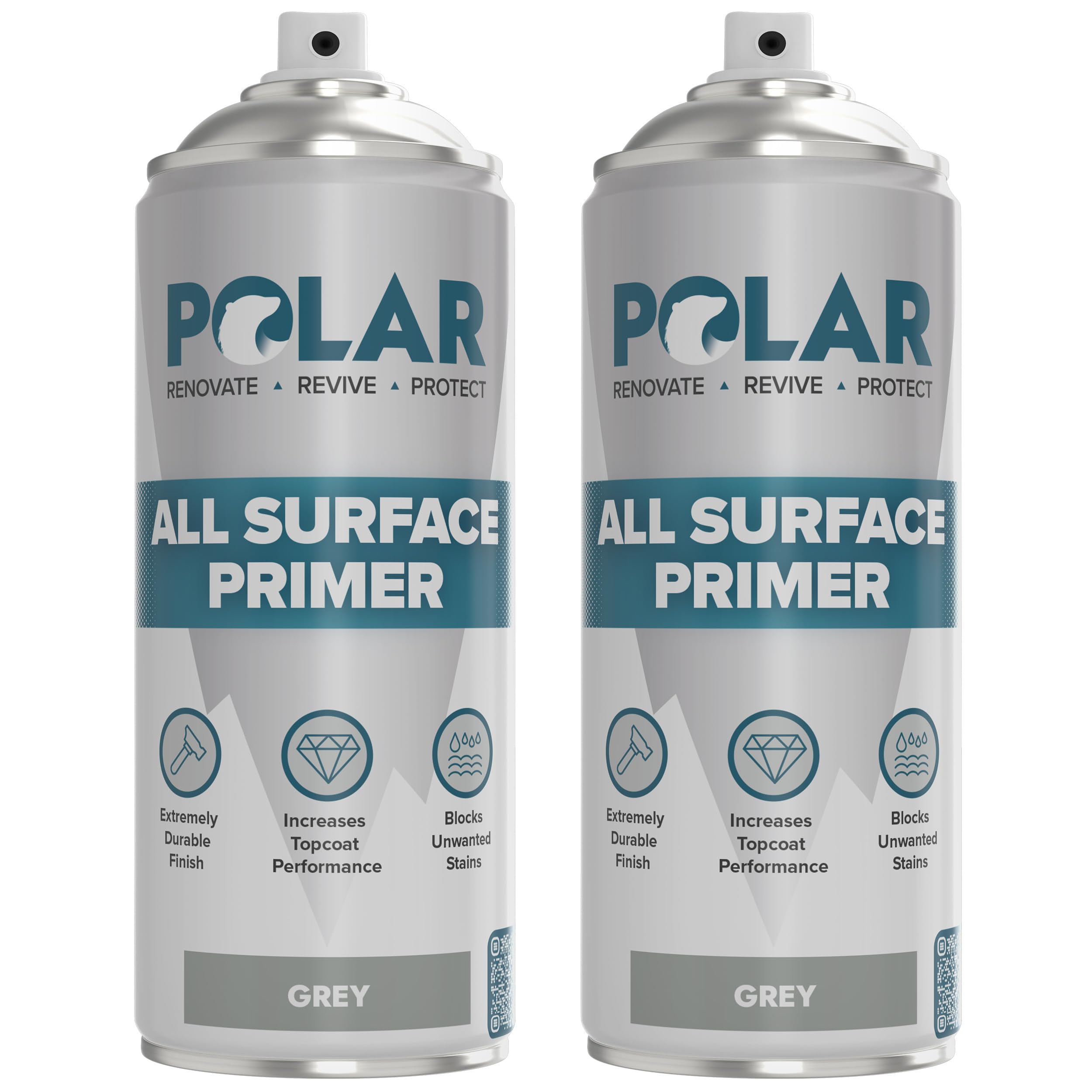 Polar Matt Grey Primer Spray Paint - 2 x 400ml | High-Build Filler ...