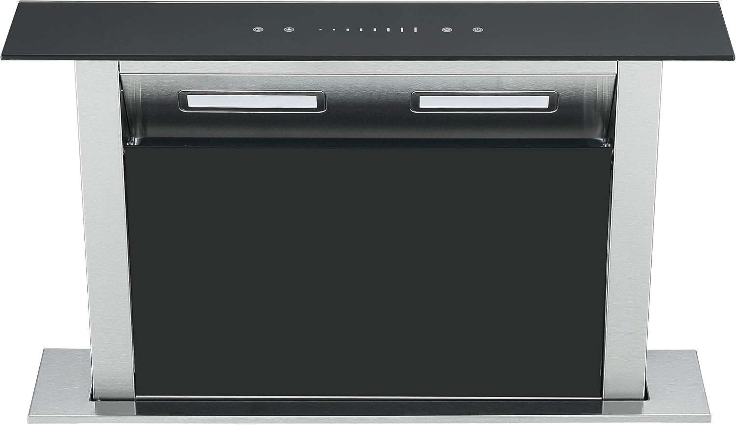 Cookology Downdraft Extractor Fan in Black Glass - 60cm Width - Kitchen ...