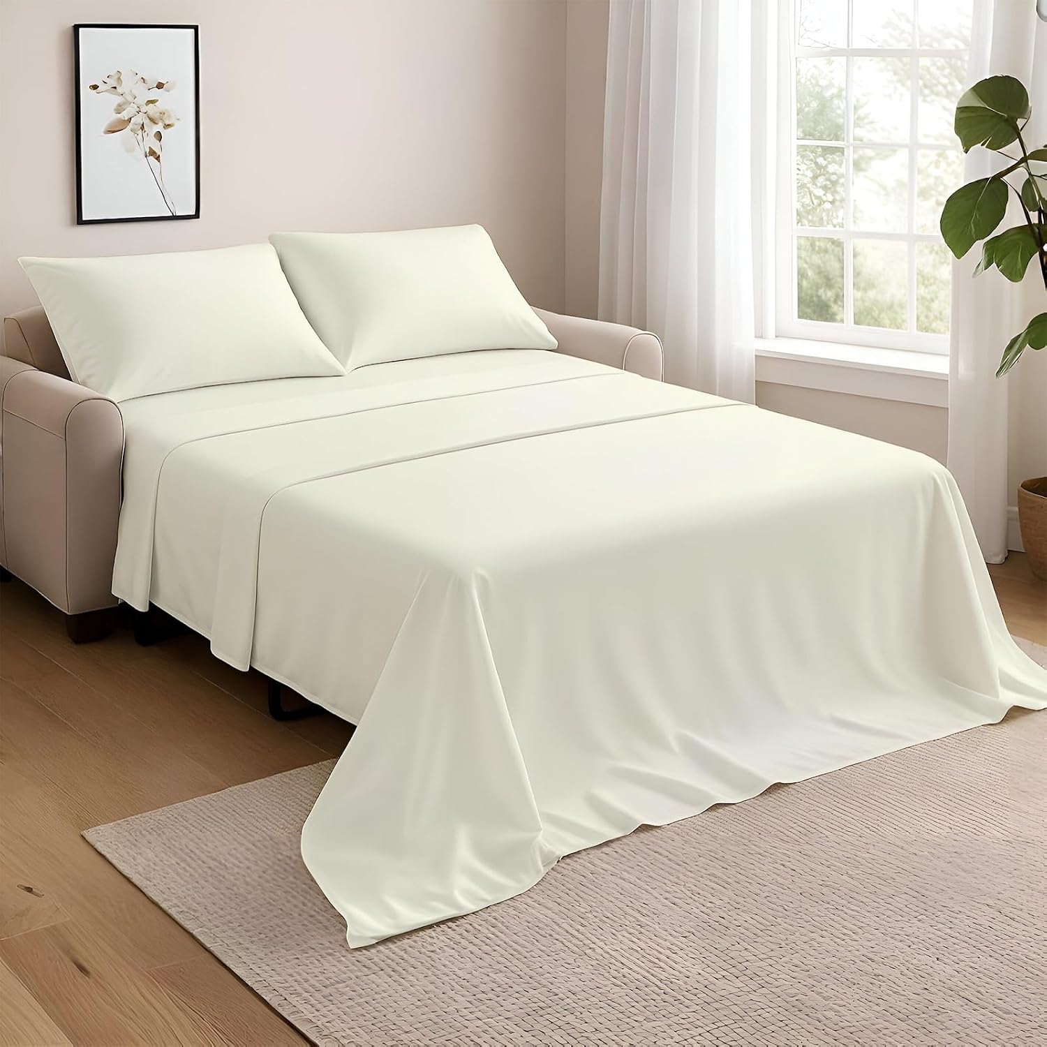 Amazon.com: NON Sticky cotton Queen Size Sleeper Sofa Sheets, 4 Piece ...