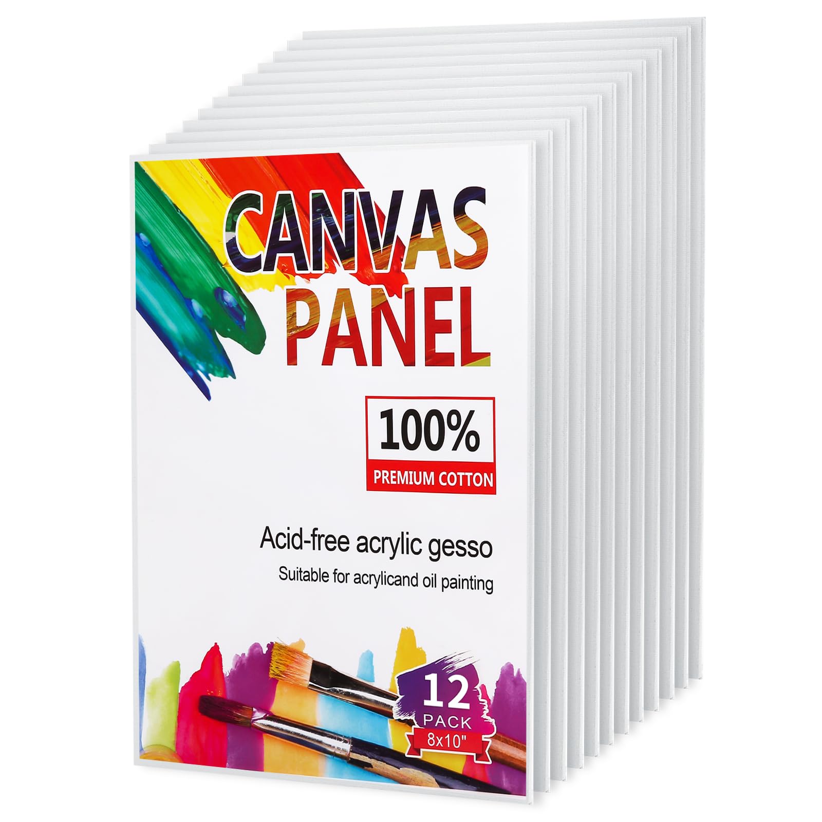 Amazon.com: 12 Pack 8x10 Inch Canvas Boards for Painting, Blank ...