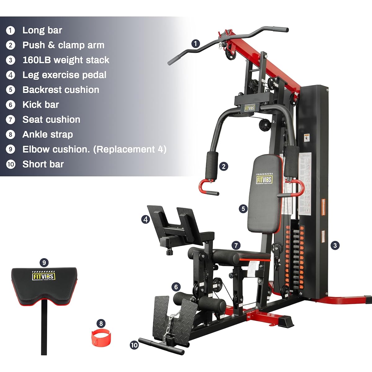 $18/mo - Finance Fitvids Multifunctional Home Gym Equipment with Weight ...