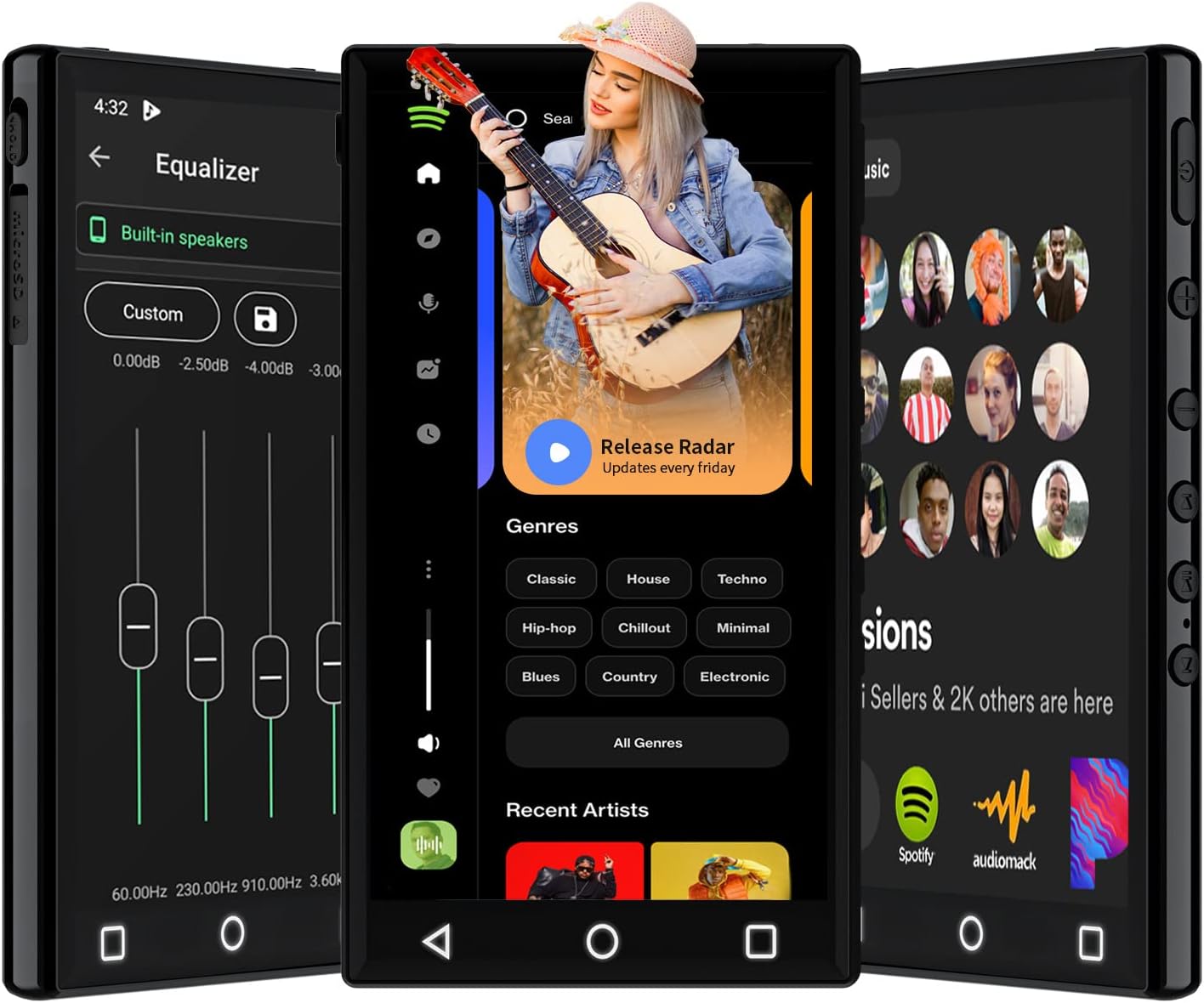 Amazon.com: YFFIZQ Reproductor MP3 Android 9.0 de 144 GB con Bluetooth ...