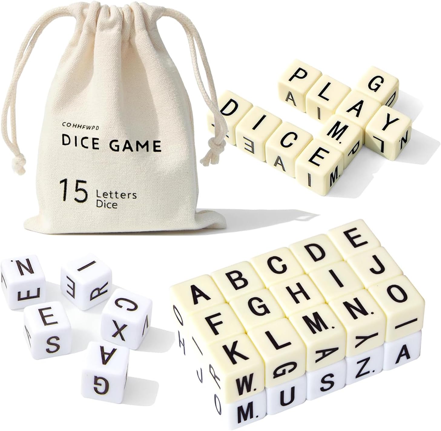 Amazon.com: COHHFWPD Crossword Dice Game | Upgraded Edition | Word Dice ...