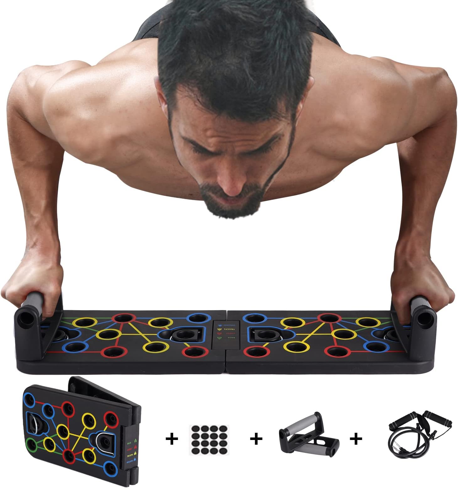 Fitarc Push Up Board 12 in 1 With Resistance Band Multifunctional Push ...