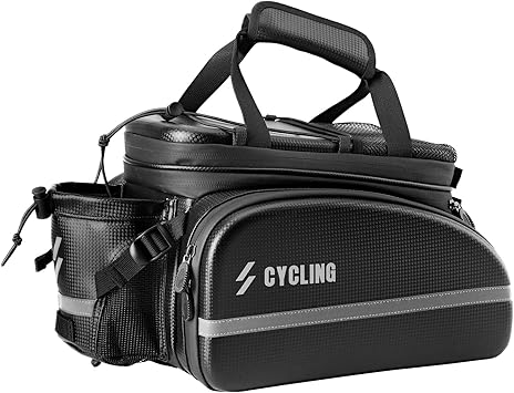 Amazon.com: ROCKBROS Bike Trunk Bag - Carbon Leather Bicycle Rear Seat ...
