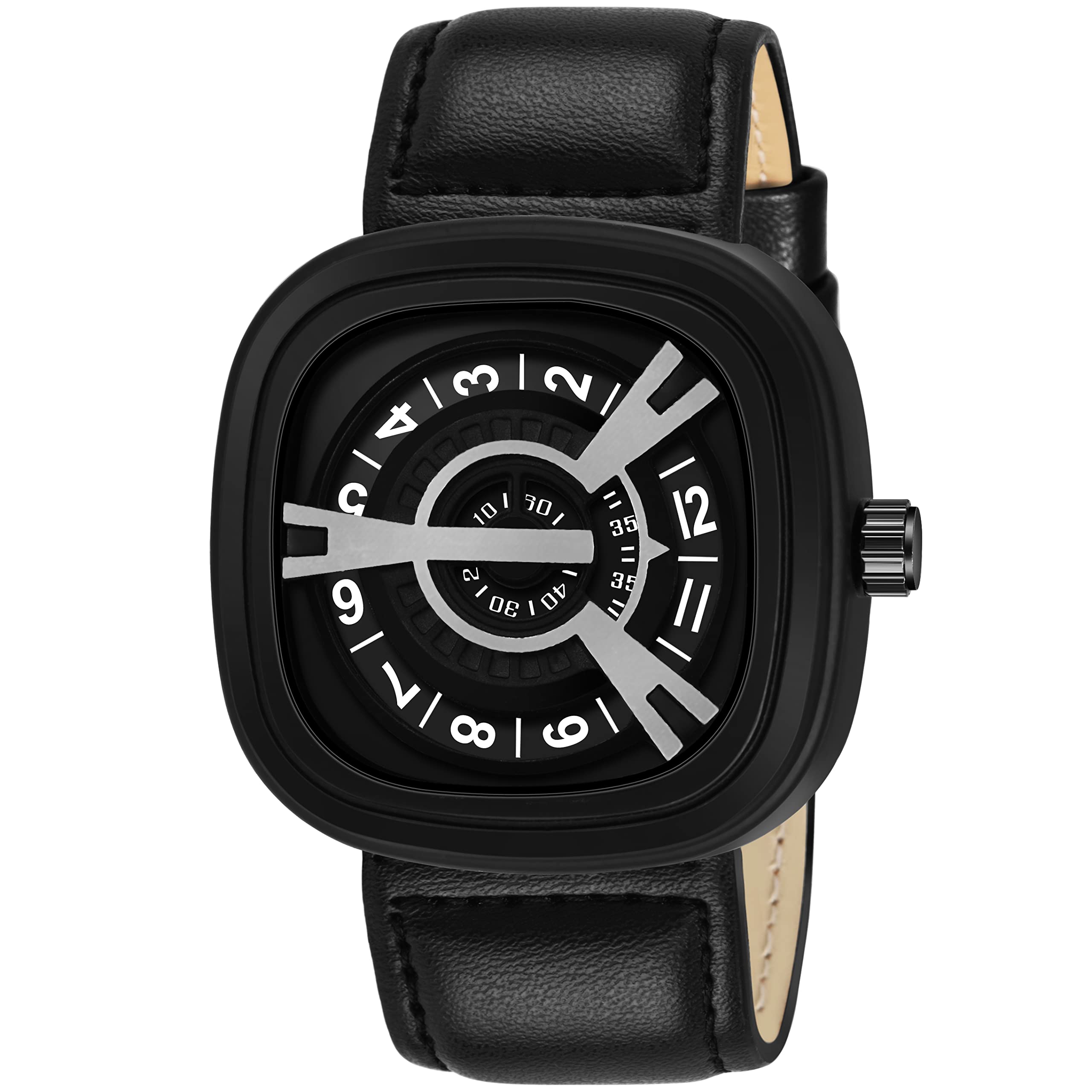 Seven Friday Sporty Look Square Dial Black Analogue Watch Men ...