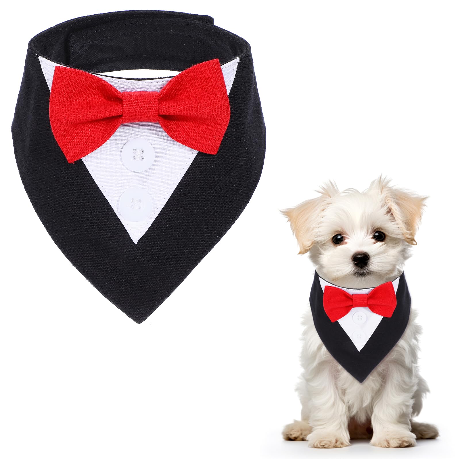 Amazon.com : GEEHUA Formal Dog Tuxedo, Dog Wedding Bandana Collar with ...