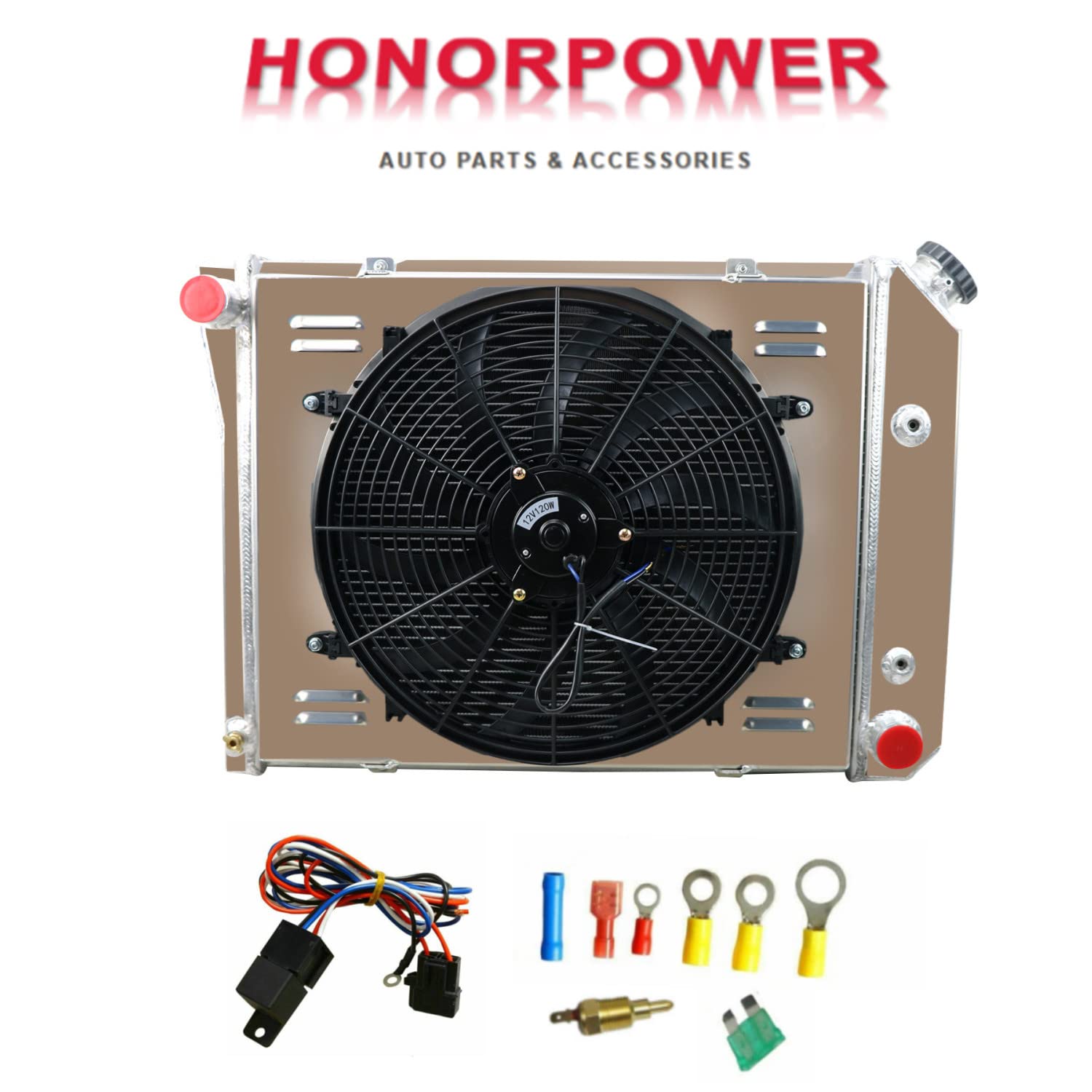 Buy CW-AutoParts 3 Row Core Radiator + 1 X 16" Fan W/Shroud & Relay for ...