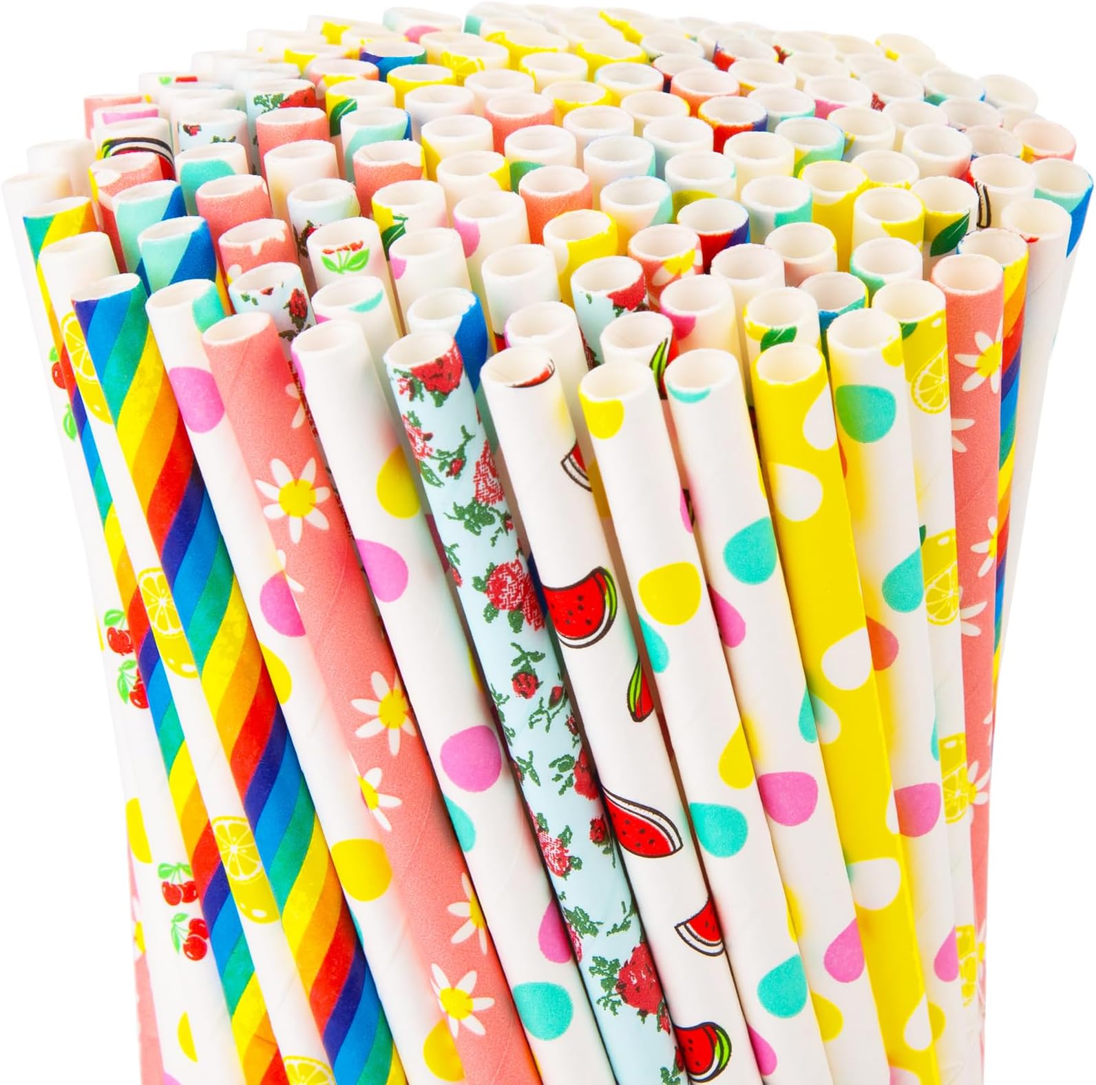 Amazon.com: 75-Pack Eco-Friendly Biodegradable Paper Straws - Vintage ...