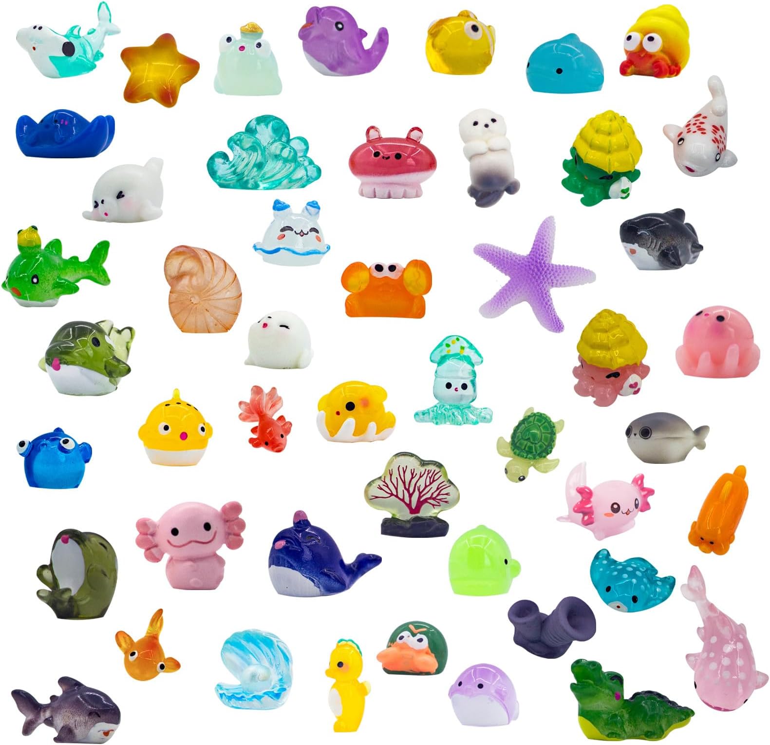 Amazon.com: Bayurht 48PCS Mini Ocean Resin Animals Marine Miniature ...
