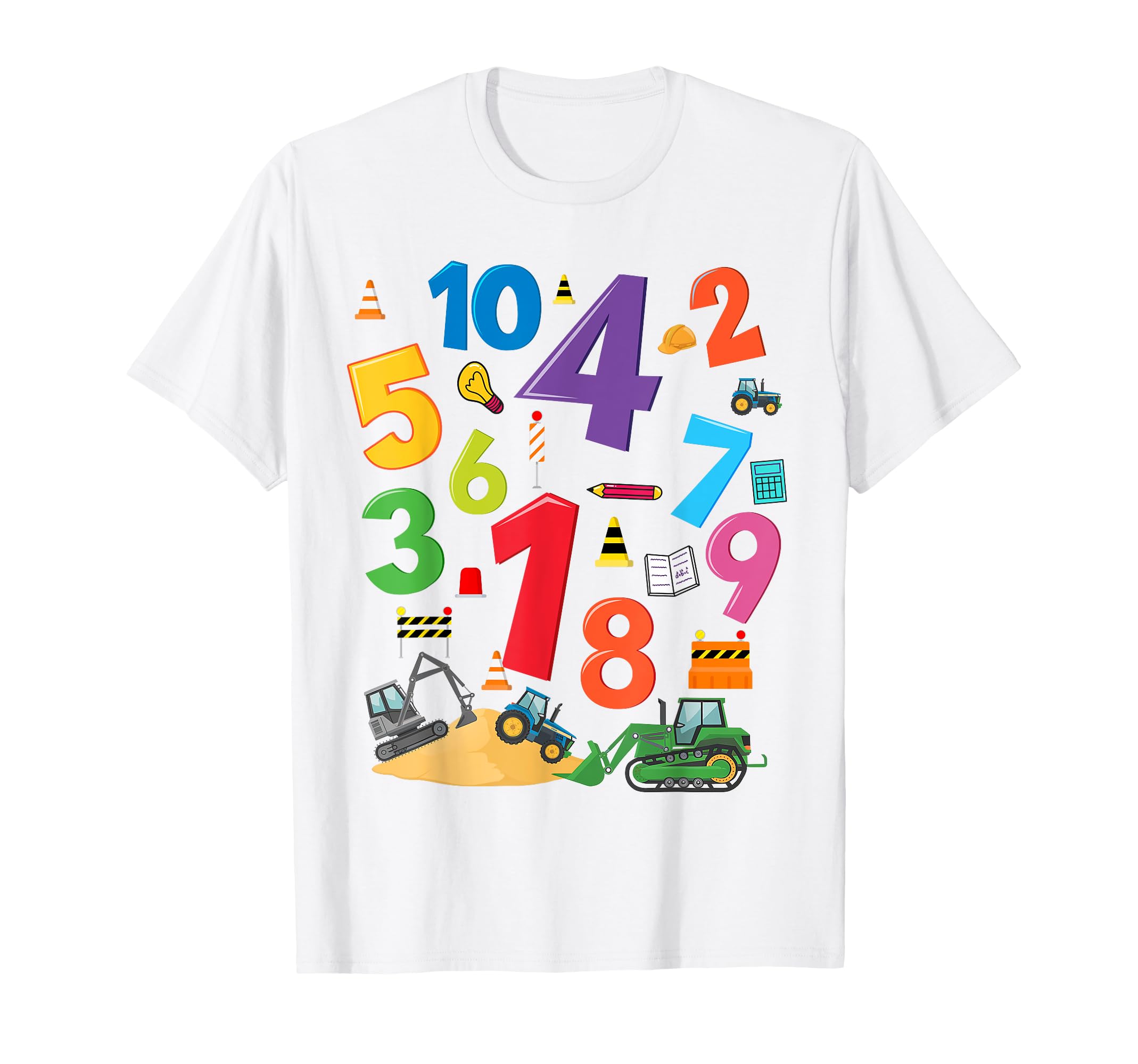 Maths Day Numbers Idea For Kids Digger Themed Maths Number T-Shirt ...