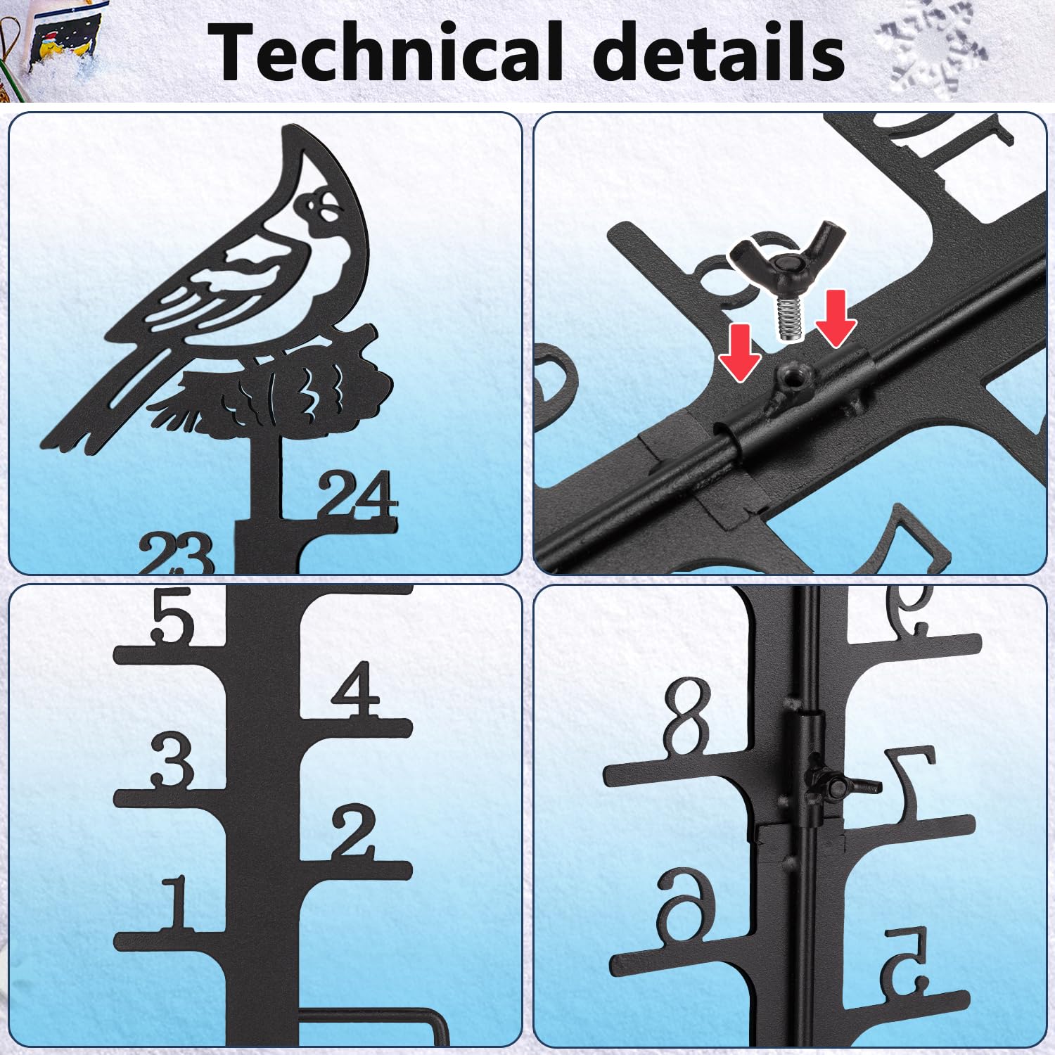 Snapklik.com : Snow Gauge Outdoor Upgrade, 24 Inch Snowfall Measuring ...