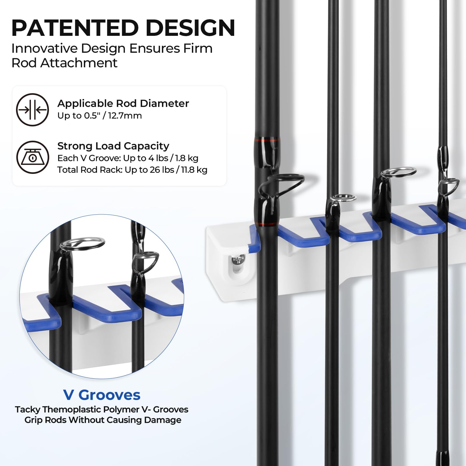 Snapklik.com : KastKing V15 Vertical Fishing Rod Holder Wall Mounted ...