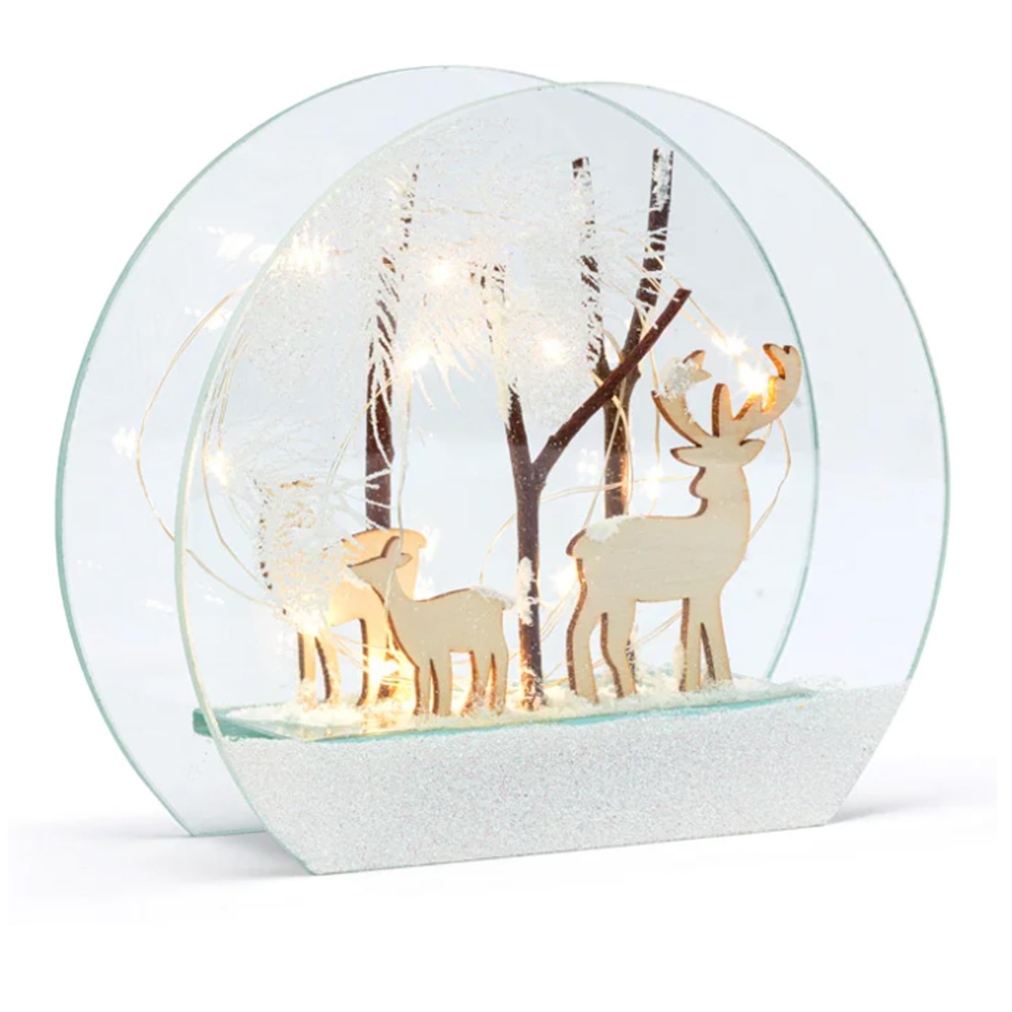 Amazon.com: Napco 53101 LED Deer Family Forest Scene, Brown/Clear 6.25 ...