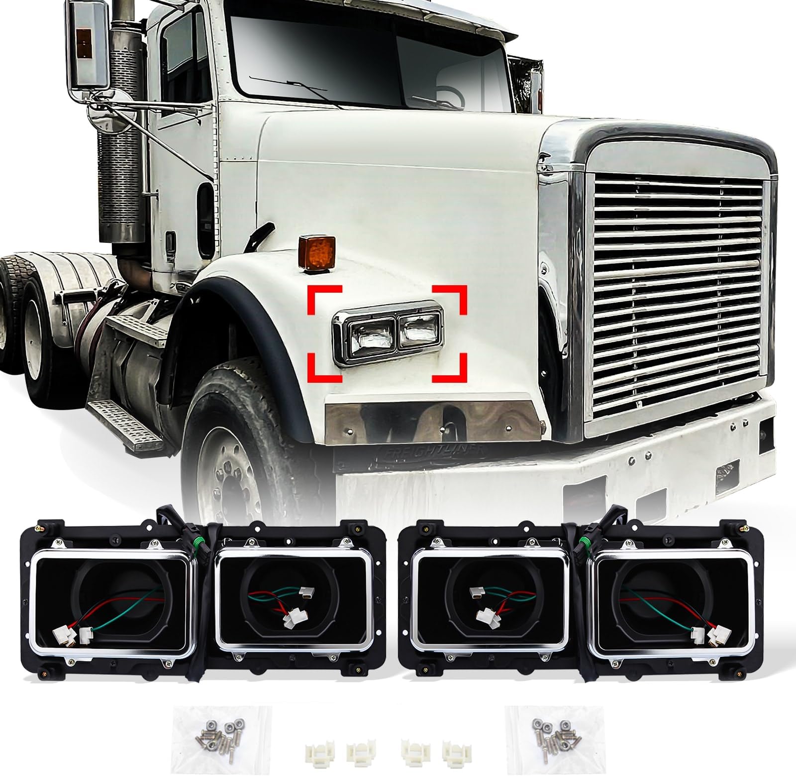 Amazon.com: Headlight Housing Base for 1989-2003 Freightliner FLD 112 ...
