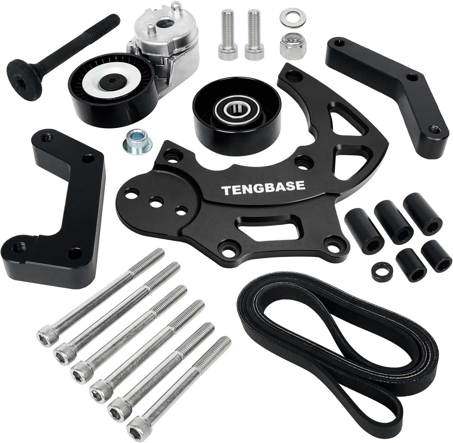 Amazon.com: ICT Billet Air Conditioner Compressor Bracket Kit ...