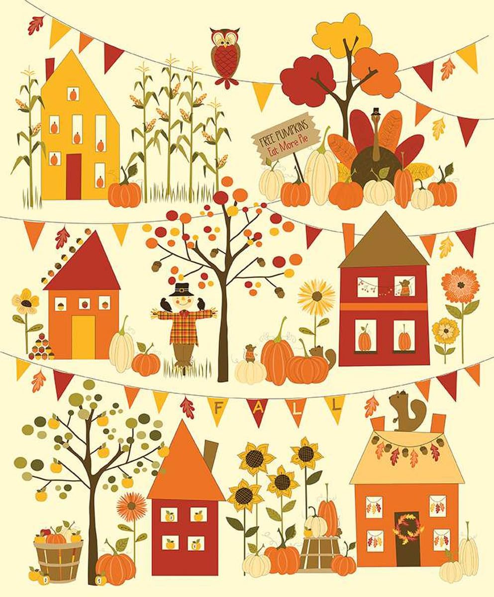 Amazon.com: Riley Blake Fall’s in Town Fabric By Sandy Gervais, Premium ...