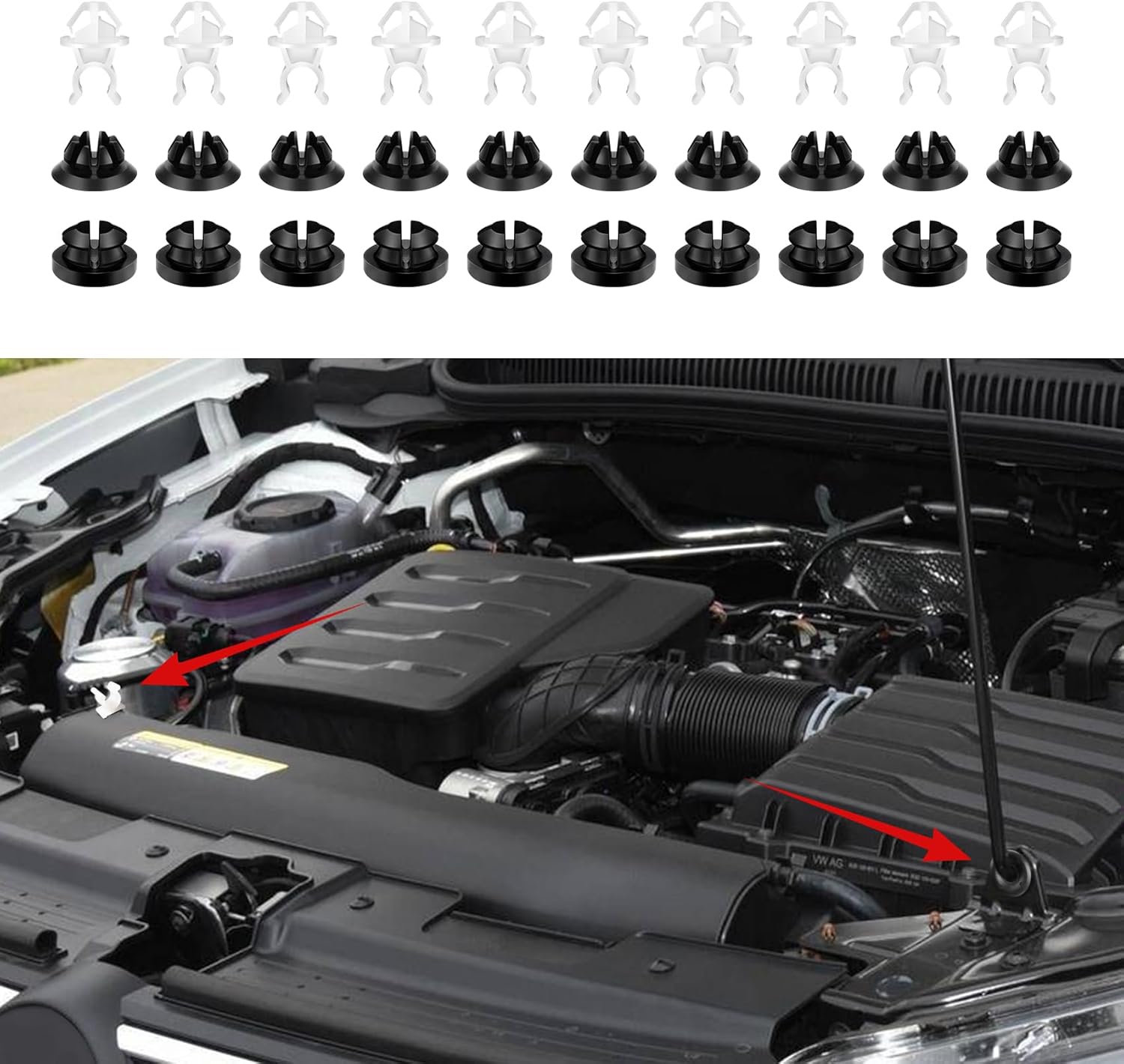 Amazon.com: Kutyun 30PCS Hood Prop Rod Holder, Hood Support Rod Bracket ...