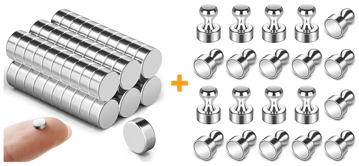 60Pack 5mm x 2mm Small Magnets Mini Magnets Multi-use Small Magnets and ...