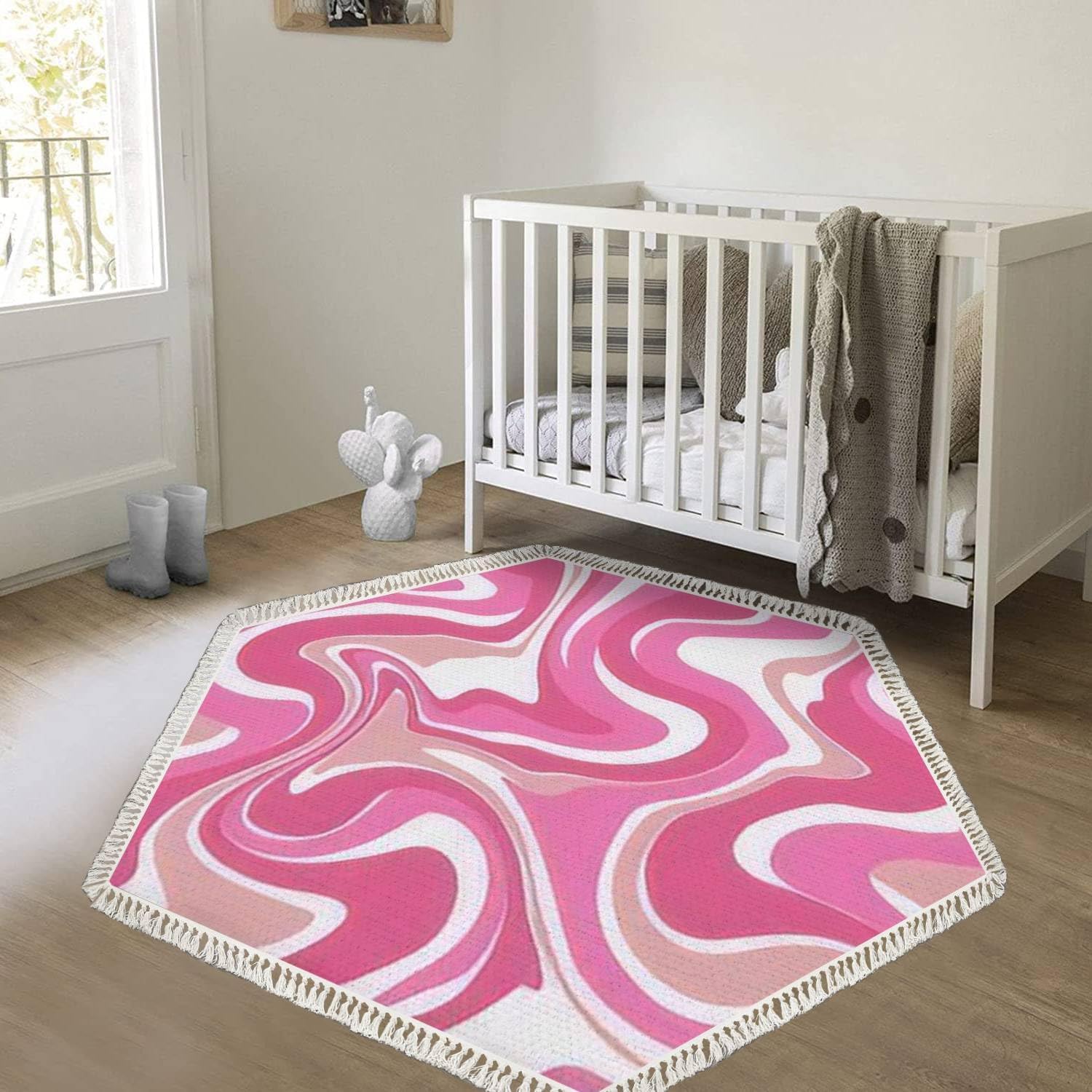Amazon.com: Hexagon Boho Rug Psychedelic Groovy Retro Swirl Abstract ...