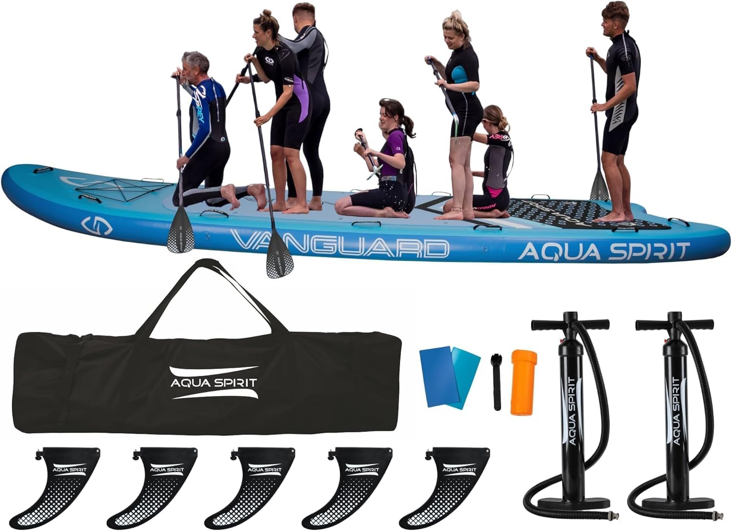 Aqua Spirit 6-10 Person Group Party Family Adventure Inflatable SUP ...