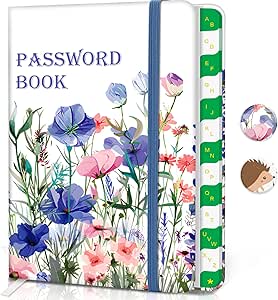 BLESWIN Password Book with Alphabetical tabs, Hardcover Small Password ...
