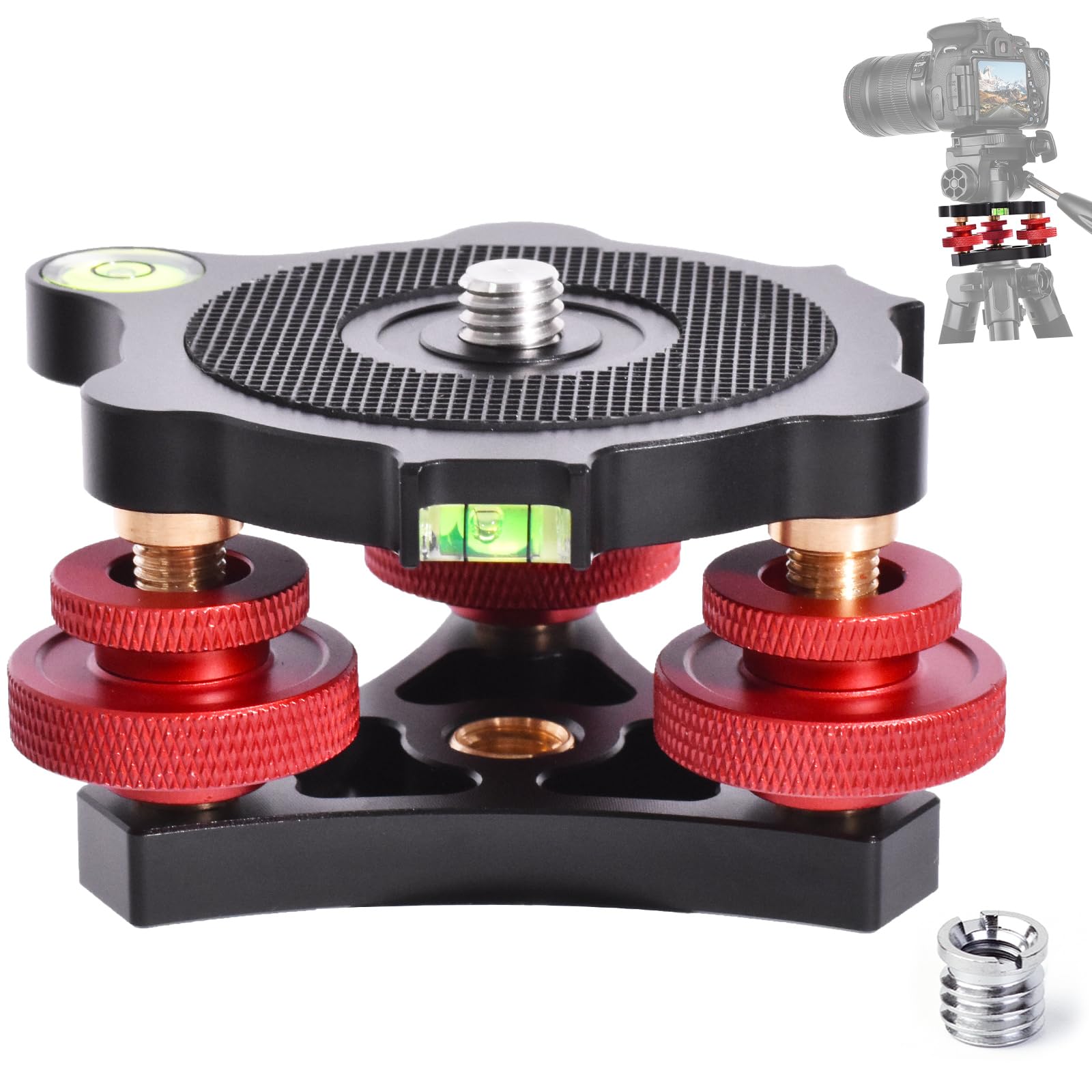 Amazon.com : Tripod Leveling Base,Tripod Head Leveling Base Camera ...