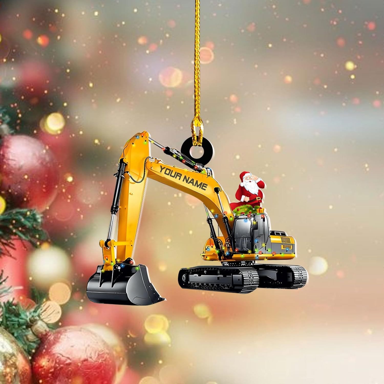 Amazon.com: Piratify Personalized Excavator Christmas Ornaments ...