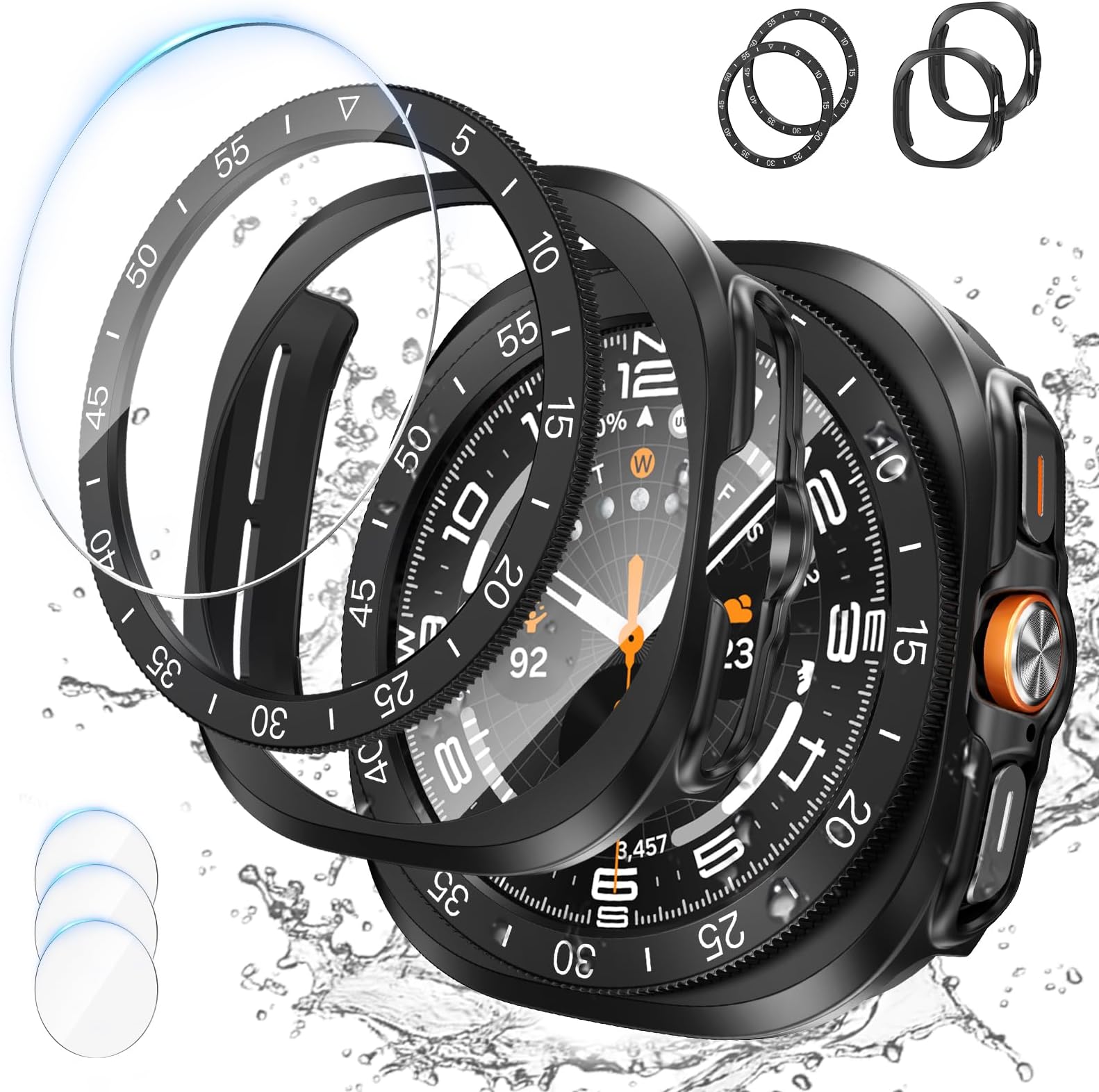 Amazon.com: [2+2+3 Pack] Goton 3 in 1 for Samsung Galaxy Watch Ultra ...