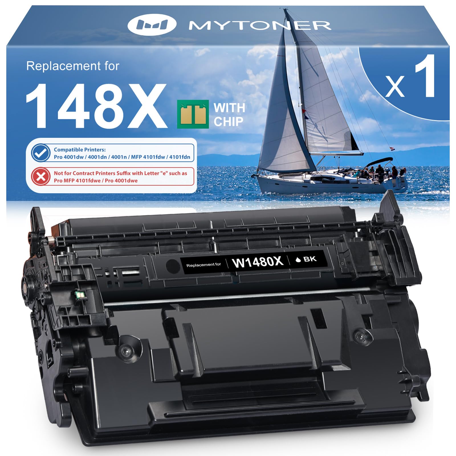 148X Black High Yield Toner Cartridge (with Chip) Compatible ...