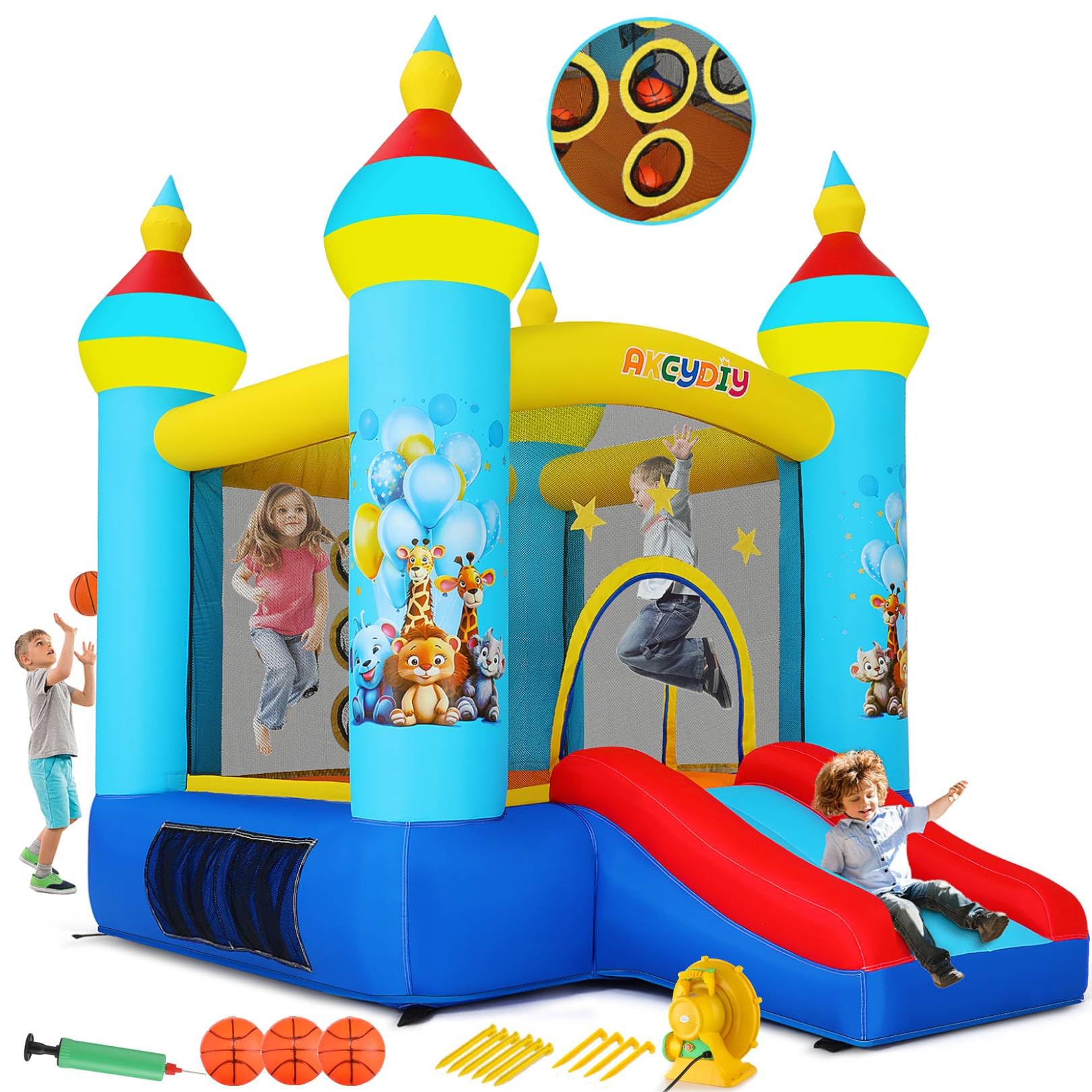 Amazon.com: AKEYDIY Bounce House, Outdoor Indoor Fun Bouncy House with ...