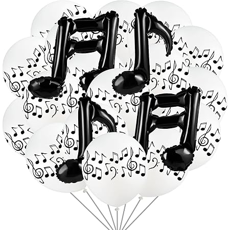 Amazon.com: 10 Pcs Music Note Silvery Balloons Foil Balloons Mylar ...