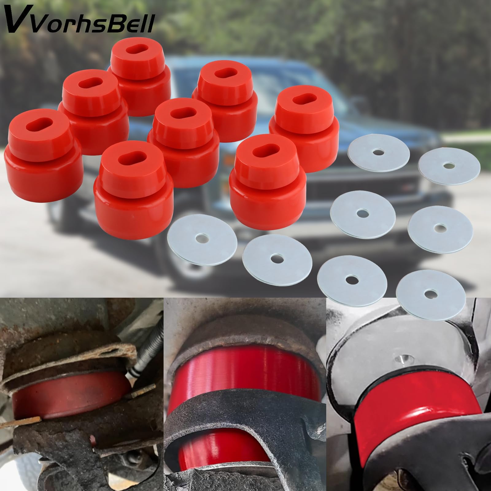 7-141 Silicone Body Cab Mount Bushing Kit For 1999-2014 Chevy Silverado ...