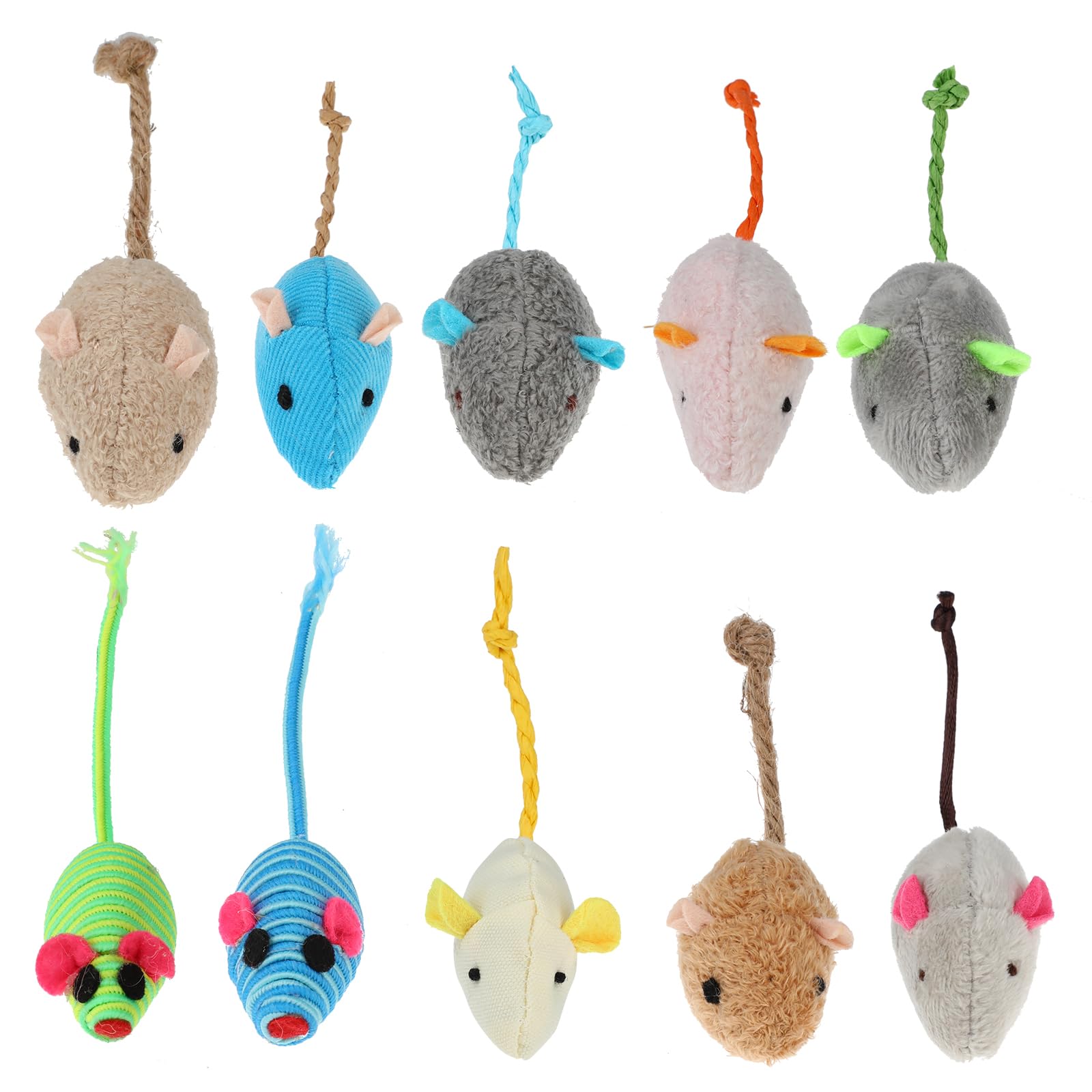 Amazon.com : 10 Pack Cat Mice Toys Catnip Toy Cats Mouse Plush Cat Toys ...