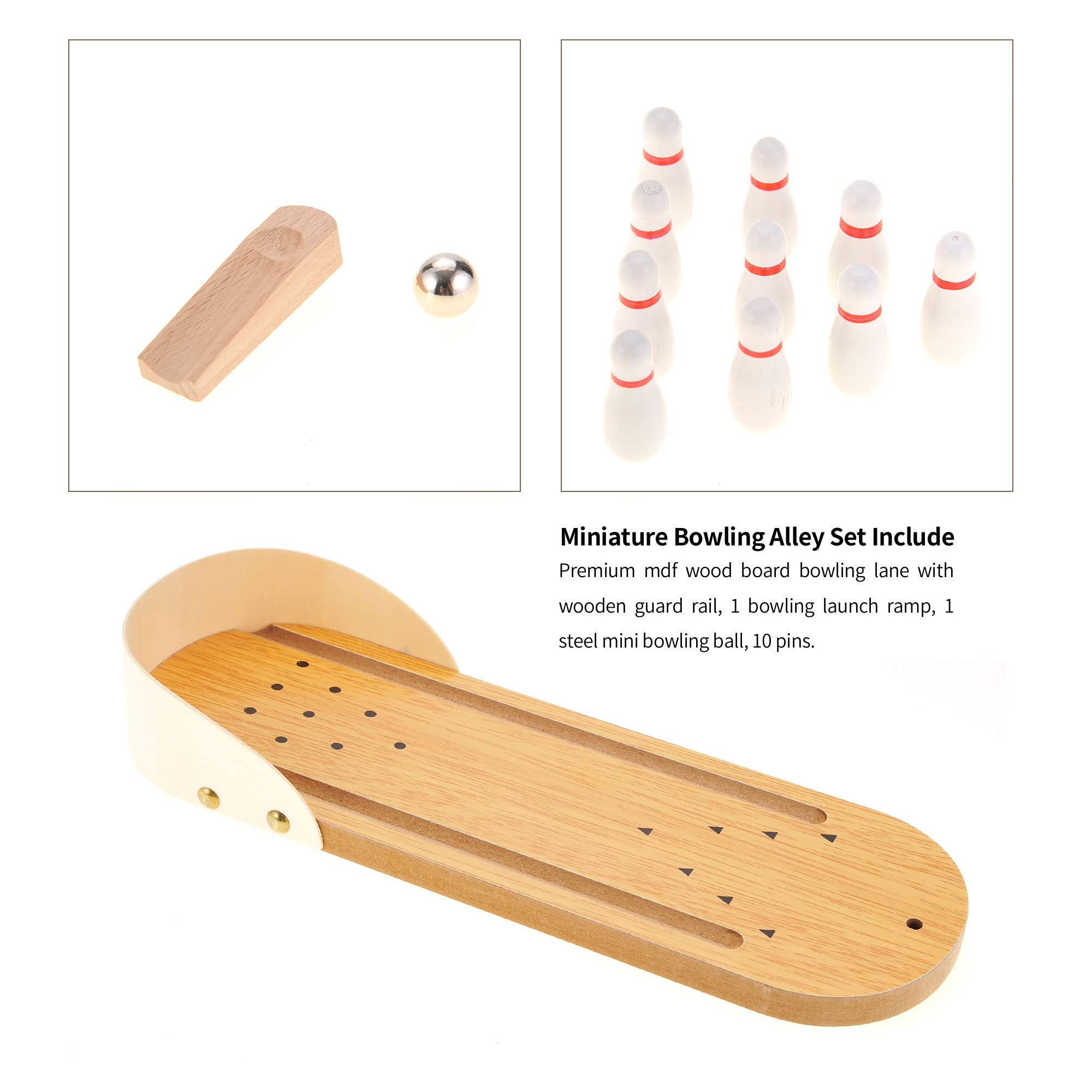 Snapklik.com : Mini Bowling Set Wooden Table Top Mini Arcade Game Toy ...