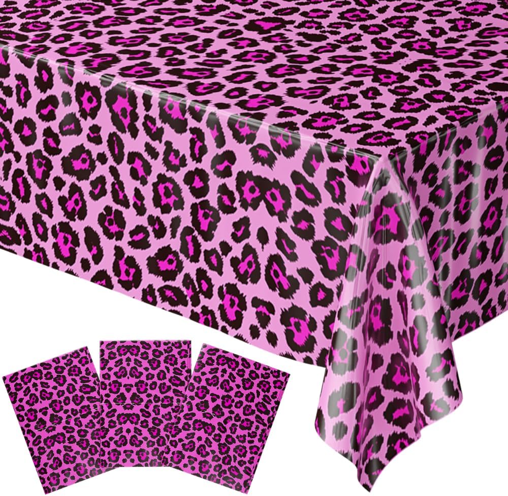 Amazon.com: Sparkle and Bash Cheetah Print Tablecloth, Safari Birthday ...