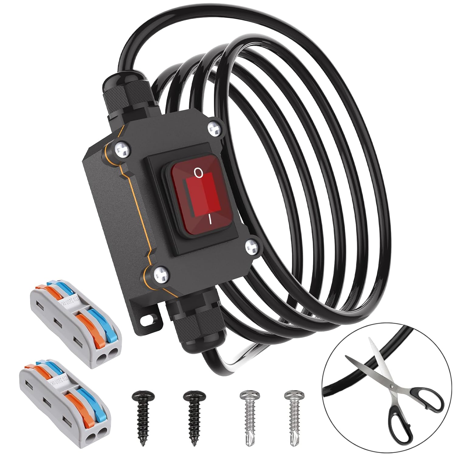 KarlKers Inline Switch AC 20A 125V DPST Inline Cord Switch 10 Ft ...