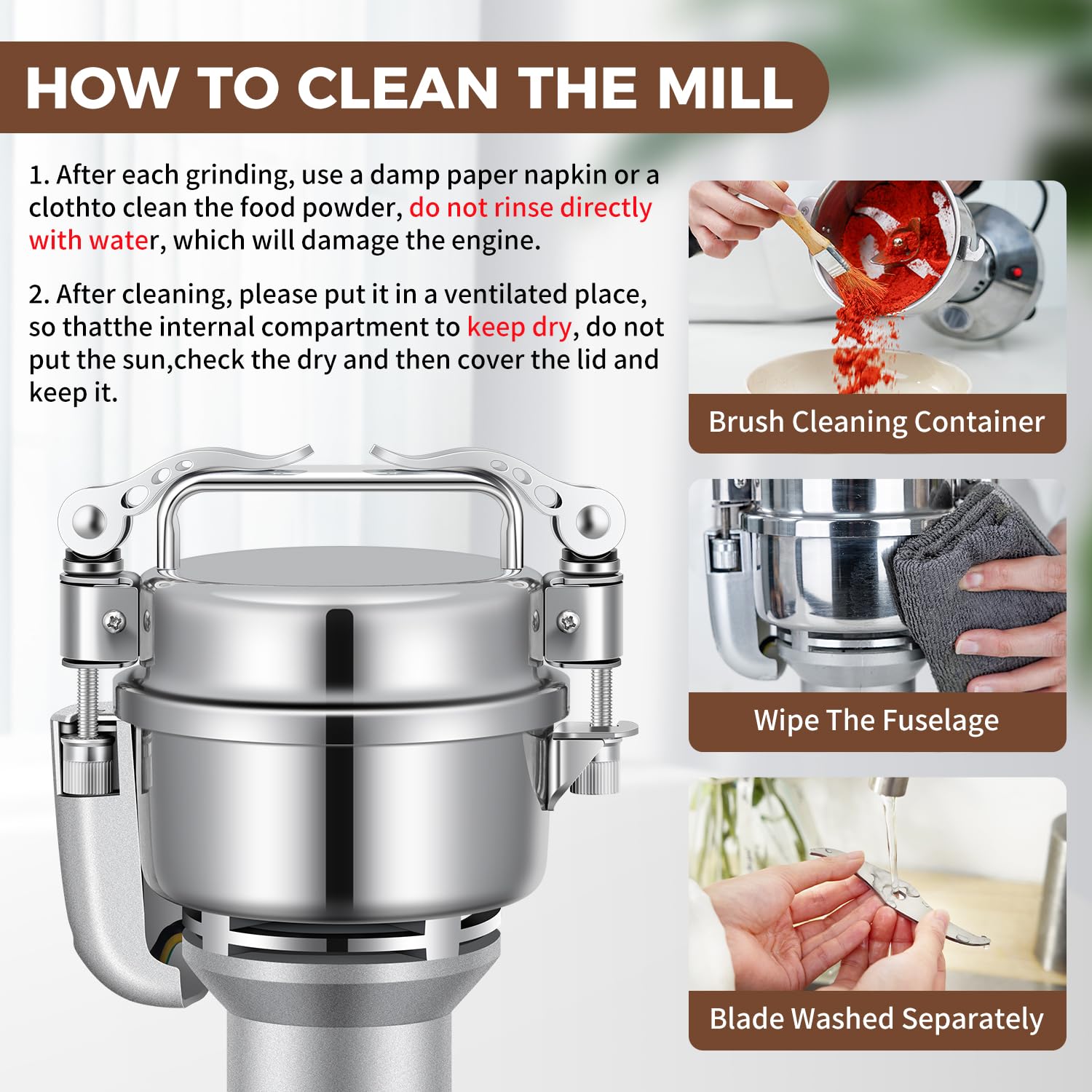 Grain Mill Grinder Flour Multifunction Smash Pulverizer Grinding ...