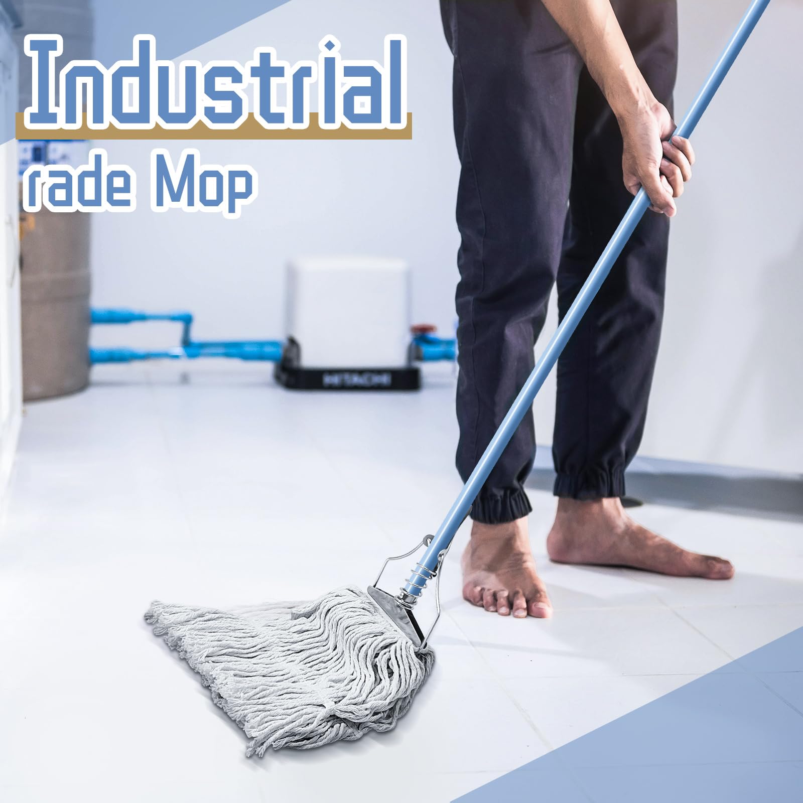 Snapklik.com : 2 Packs Mop Spring Commercial Mop Industrial Mop Steel Head