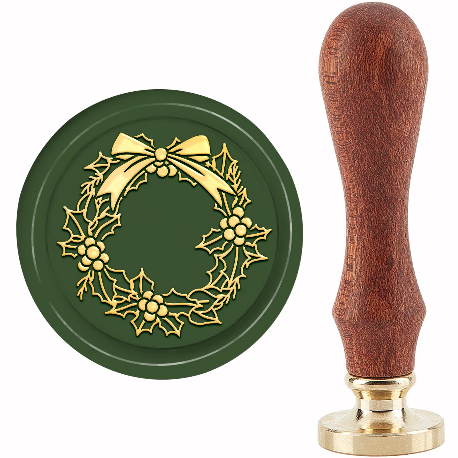Amazon.com: CRASPIRE Holly Wreath Christmas Wax Seal Stamp Pine Cones ...